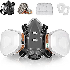 STSVM Respirator Mask, Reusable Half Face Cover Gas Mask filters, Professional Breathing Protection Against Painting/Chemicals/Organic Vapors Perfect Painters, Construction, Sanding and Other Work