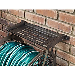 AMES 2398110 NeverLeak Decorative Wall Mount Hose Reel, Brown