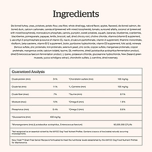 Now Fresh Grain-Free, Dry Dog Food, Real Meat and Fish, Turkey, Salmon and Duck Senior Recipe, All Breed Size, 12 lb Bag