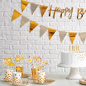 Perkoop 60 Sets First Trip Around the Sun Birthday Party Paper Straws Sun Themed Stripes Straws Rainbow Drinking Straws for Sun 1st Birthday Theme Party Baby Shower Favors Decorations
