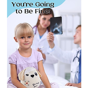 LeYoHa Get Well Soon Dog Plush - Dog Stuffed Animals Apricot Plushie Toys with Injury Bandage, Kids' Pillow Cushion, Gifts for Patient Girls Boys, 8 Inch