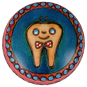 HlpiAMok Aeiniweraabbcc SPPRANDOM TOOTH FAIRY BOX Polish Handmade Wooden Round Boy's Tooth and Curl Box First Tooth Keepsake Box