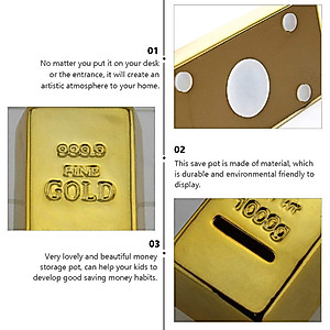 Kisangel Bar Bank Bar Piggy Bank Brick Saving Money Box Wealth Good Luck Success Decor for Kids Children Easter Birthday Party Favor