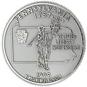 Pennsylvania State Quarter Magnet by Classic Magnets, 2.5" Diameter, Collectible Souvenirs Made in The USA