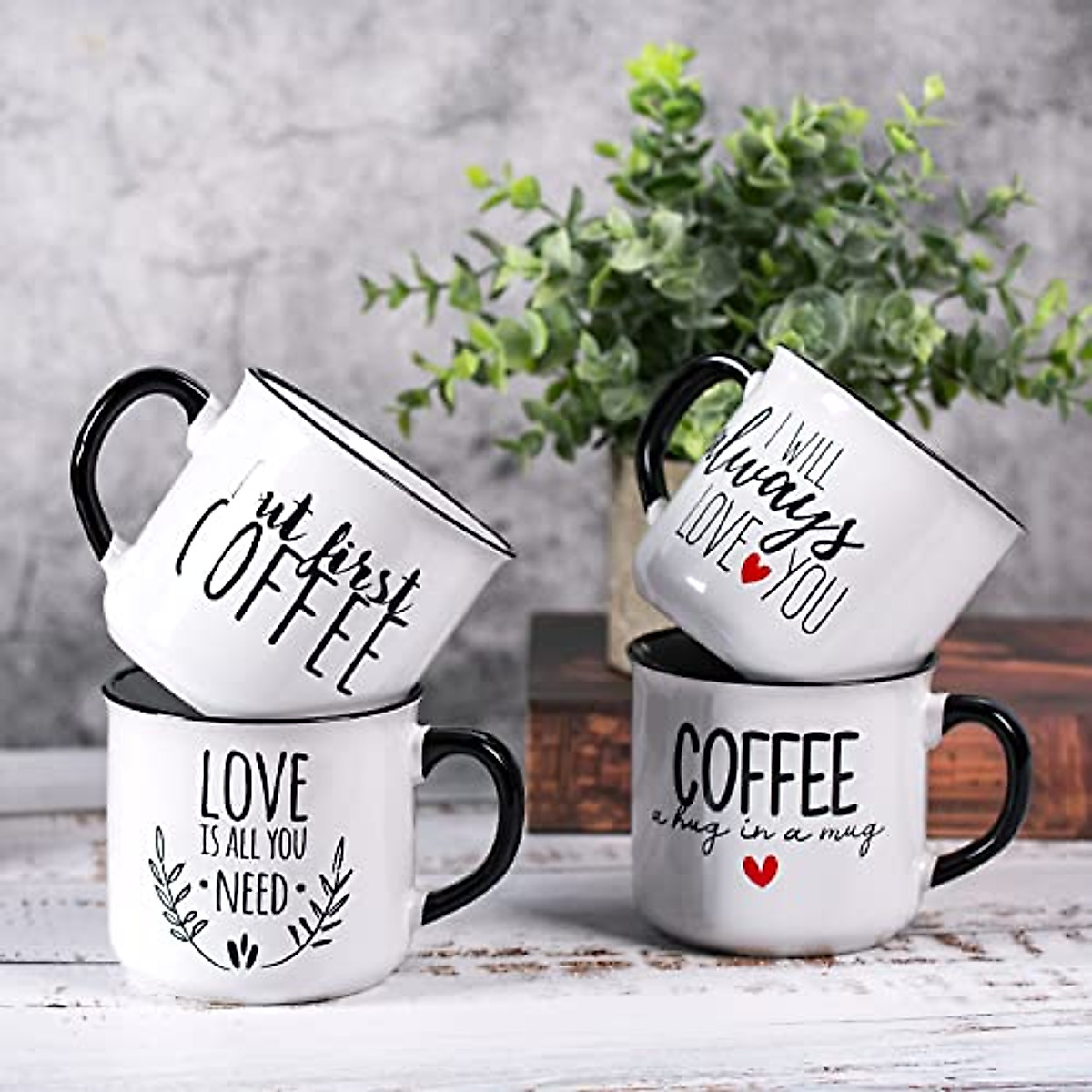 Cutiset 14 Ounce Ceramic Coffee Mugs with Patterns for Coffee, Unique Glazed Microwave Safe and Oven Safe Coffee Mug,for Tea, Coffee and Hot Chocolate