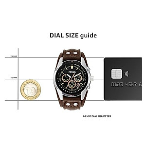 Fossil Men's Coachman Quartz Stainless Steel and Leather Chronograph Watch, Color: Silver, Brown (Model: CH2891)