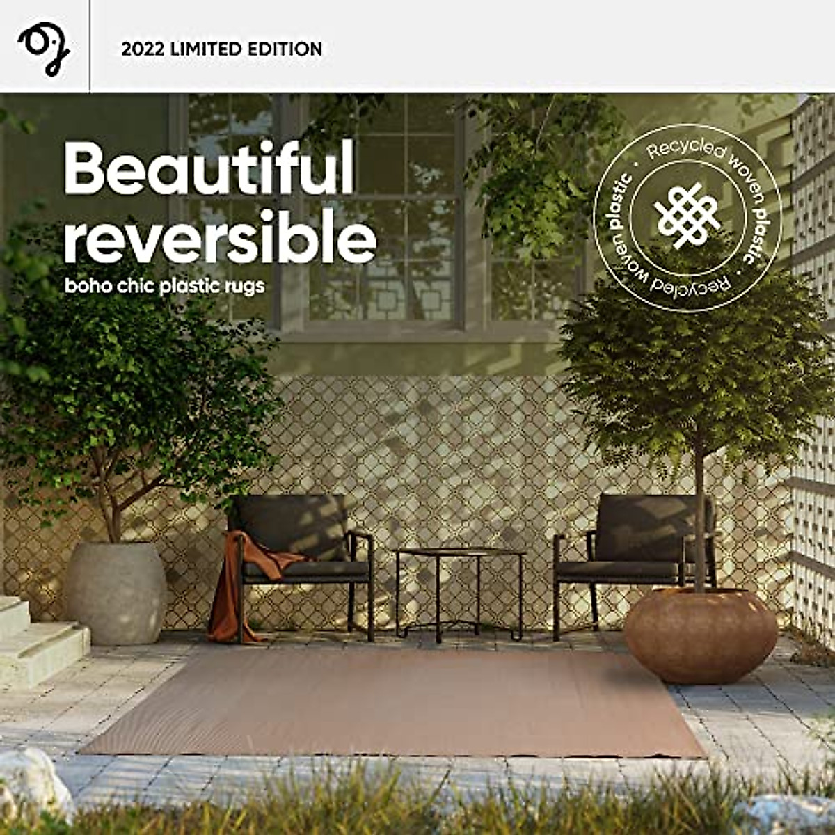 Green Elephant Plastic Waterproof Outdoor Rug for Patios Clearance,RV Outdoor Rugs for Camping, Indoor Deck Carpet Waterproof