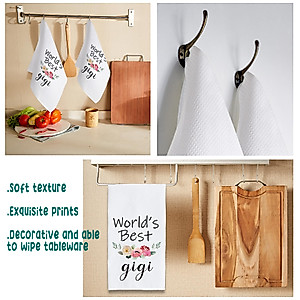 ZWZXR World's Best Gigi Kitchen Towels Dish Towels Dishcloth,Gigi Grandma Appreciation Decorative Absorbent Drying Cloth Hand Towels Tea Towels for Bathroom Kitchen,Grandma Gigi Birthday Gifts
