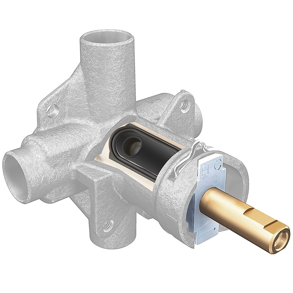 Enhon 1222 Replacement Cartridge Compatible with Moen with Puller, Tub Shower Cartridge Replacement Kit for One Handle Posi-temp Faucet (1 Set)