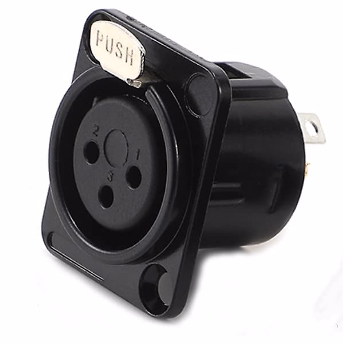 GDQLCNXB XLR Female Jack 3 Pin Panel Mount Jacks, XLR Female Socket Microphone Connector 5Pcs,Black Metal Housing