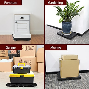 Furniture Moving Dolly, 2 Pack Furniture Dollies, 4 Wheels Heavy Duty, 500lbs Capacity, Connectable Small Flat Dolly, Portable Dollies for Heavy Furniture