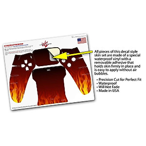 WraptorSkinz Skin Wrap compatible with Sony PS5 DualSense Controller Fire on Black (CONTROLLER NOT INCLUDED)