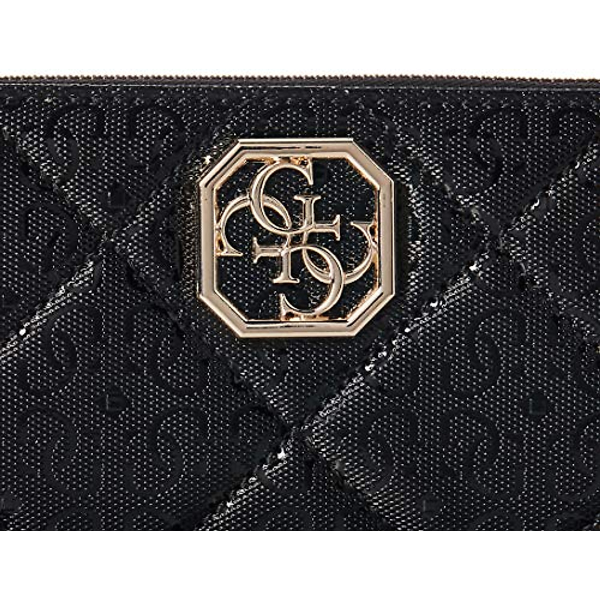 GUESS womens Dilla Large Zip Around Wallet, Black, One Size US
