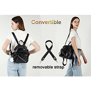 Women Cute Mini Leather Backpacks, Convertible Shoulder Bag Casual Holiday Small Rucksack, Brown