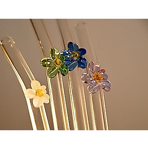 Reusable Glass Straws | 8.2'' X 8mm with Cleaning Brush | Perfect for Smoothies, Milkshakes, Juices ,Teas and Other Cold/Hot Beverages