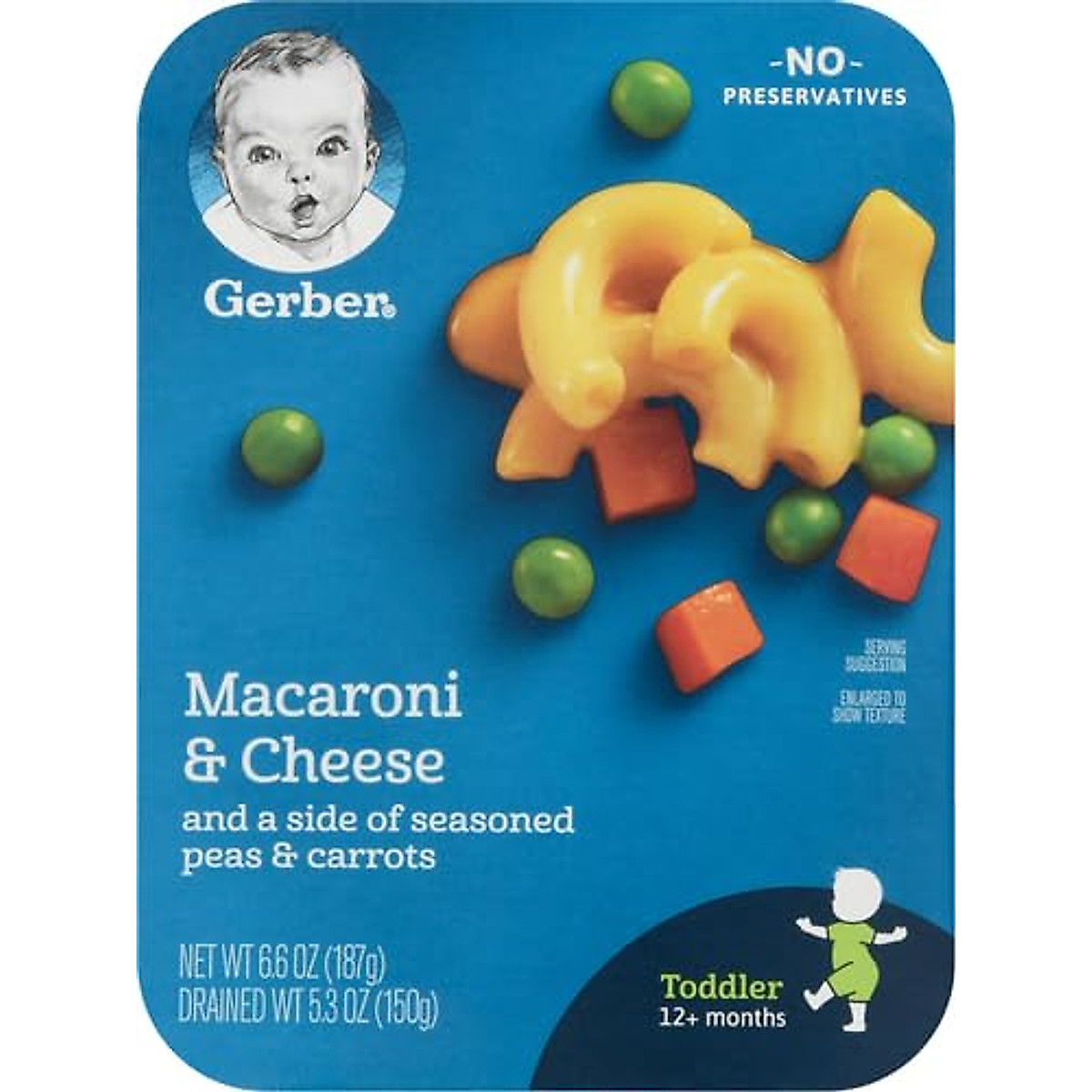 Gerber Macaroni & Cheese with Side of Seasoned Peas & Carrots, 6.6 Oz