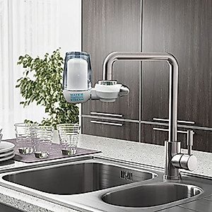 Water Stream by Little Luxury, Luxury Home Tap Water Filter, Ceramic & Carbon Filter (1 Filter Included), Reduces Lead, Chlorine & More, Fits Standard Faucets, Vertical Faucet Mount, Refreshing Water