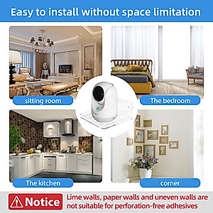 Wall Mount Floating Shelves for 2 Pcs Camera Mini Speaker Shelf Baby Monitor Wall Mount Shelf Other Small Items in Bedroom Bathroom Kitchen Living Room Clear Mini Shelf Flexible Use for Wall Space
