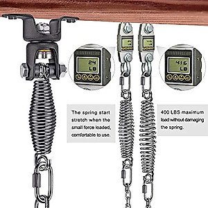 SELEWARE Hammock Hanging Kit, Bearing Swing Hanger with Spring, 39” Chain and Carabiner, 360°Rotation, Heavy Duty Indoor & Outdoor Hammock Chair Porch Swing Set Hardware for Wood and Concrete