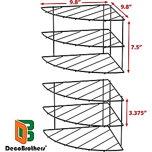 2 Pack - DecoBros 3-Tier Counter and Cabinet Corner Shelf Organizer, Black
