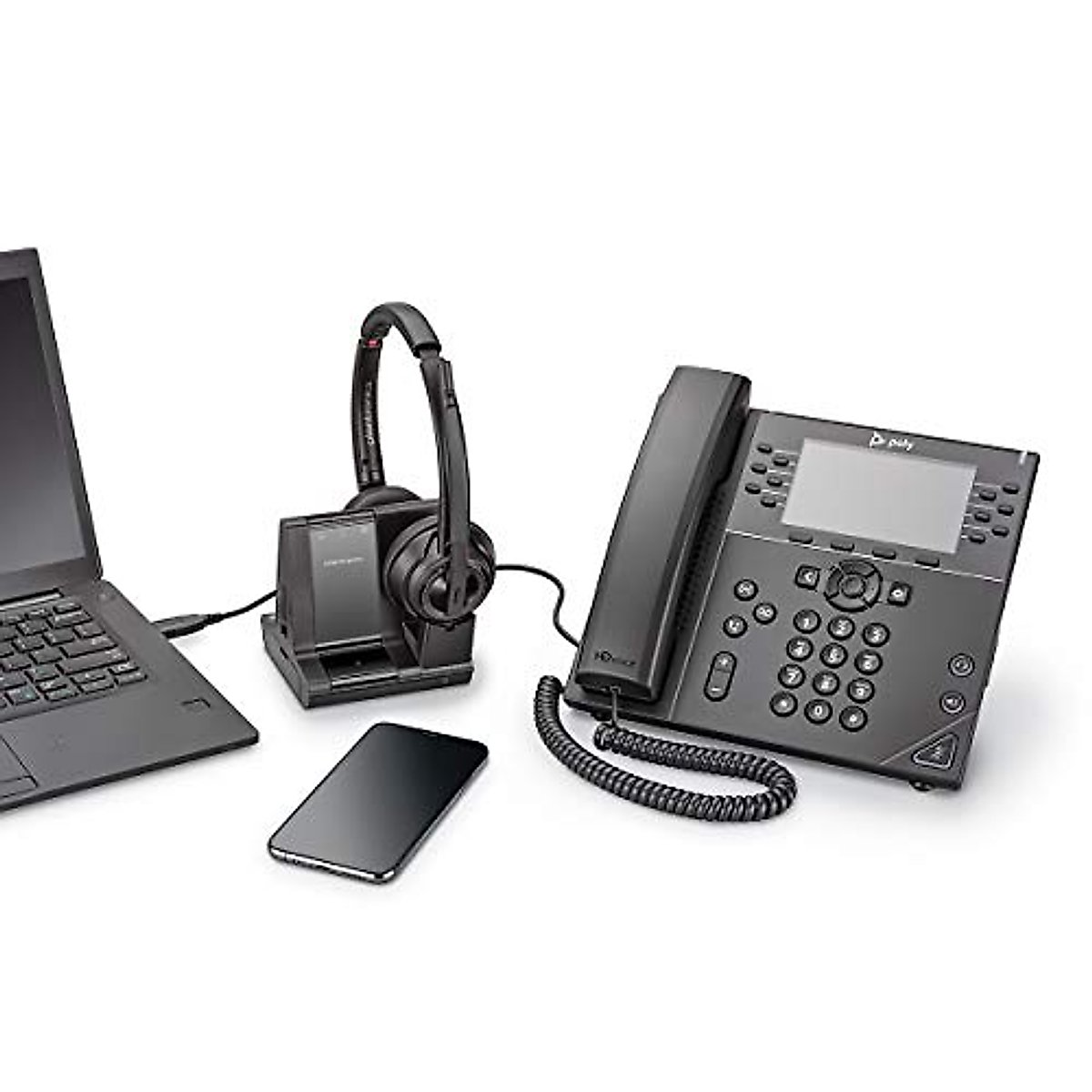 Poly - VVX 450 Business IP Phone (Polycom) - 12-Line, Color IP Desk Phone with Handset - POE - 4.3" Color LCD Display