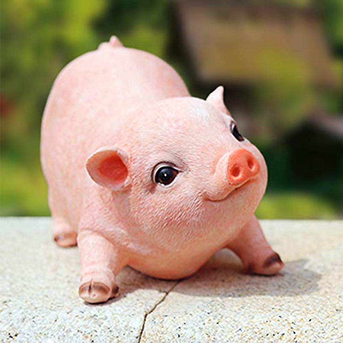 Animal Garden Gnomes Statue Cute Pig Funny Outdoor Sculpture Resin Lawn Ornaments Décor Indoor Outdoor Figurines for Garden and House (Cut Pig)