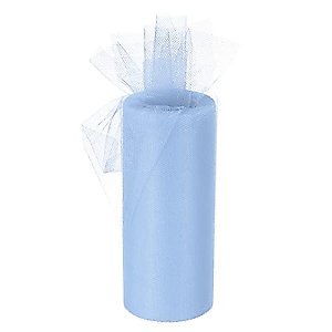 MECCANIXITY Tulle Ribbon Rolls Netting Fabric Spools 6 inch 25 Yards Light Blue for Christmas Wrapping Wedding DIY Crafts
