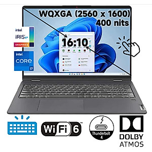 Lenovo Flex 5 16" 2-in-1 WQXGA (2560 x 1600) 16:10 Touchscreen Laptop, 10-Core i7-1255U, 400nits, 100% sRGB, Backlit KB, Wi-Fi 6, win11, Thunderbolt 4, w/HDMI (16GB RAM | 1TB PCIe SSD)