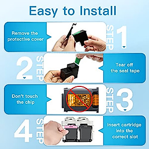 64XL Ink Cartridges Combo Pack Replacement for HP 64 XL Ink Remanufactured for HP Envy Photo 7858 7855 7155 6255 6252 7120 6232 7158 7164 7950e Tango X Smart Series Printer(1 Black, 1 Tri-Color)