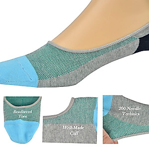 JORMATT 6 Pairs Mens Women Genuine No Show Socks Boys Sneaker Shoes Mesh Knit Low Cut Athletic Cotton Socks Non Slip, Men Shoe size 10-14