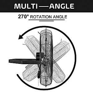 HealSmart 24 Inch Industrial Wall Mount Fan, 3 Speed Commercial Ventilation Metal Fan