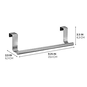 iDesign Forma Metal Over the Cabinet Towel Rack for Bathroom and Kitchen, 9.25" x 2.5" x 2.5", Brushed Stainless Steel