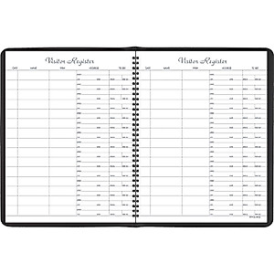 AT-A-GLANCE 8058005 Recycled Visitor Register Book, Black, 8 1/2 x 11