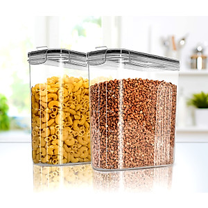 Utopia Kitchen Cereal Containers Storage - Liter Airtight Food Storage Containers & Cereal Dispenser For Pantry Organization And Storage (Clear, 4 Liter Pack of 2)