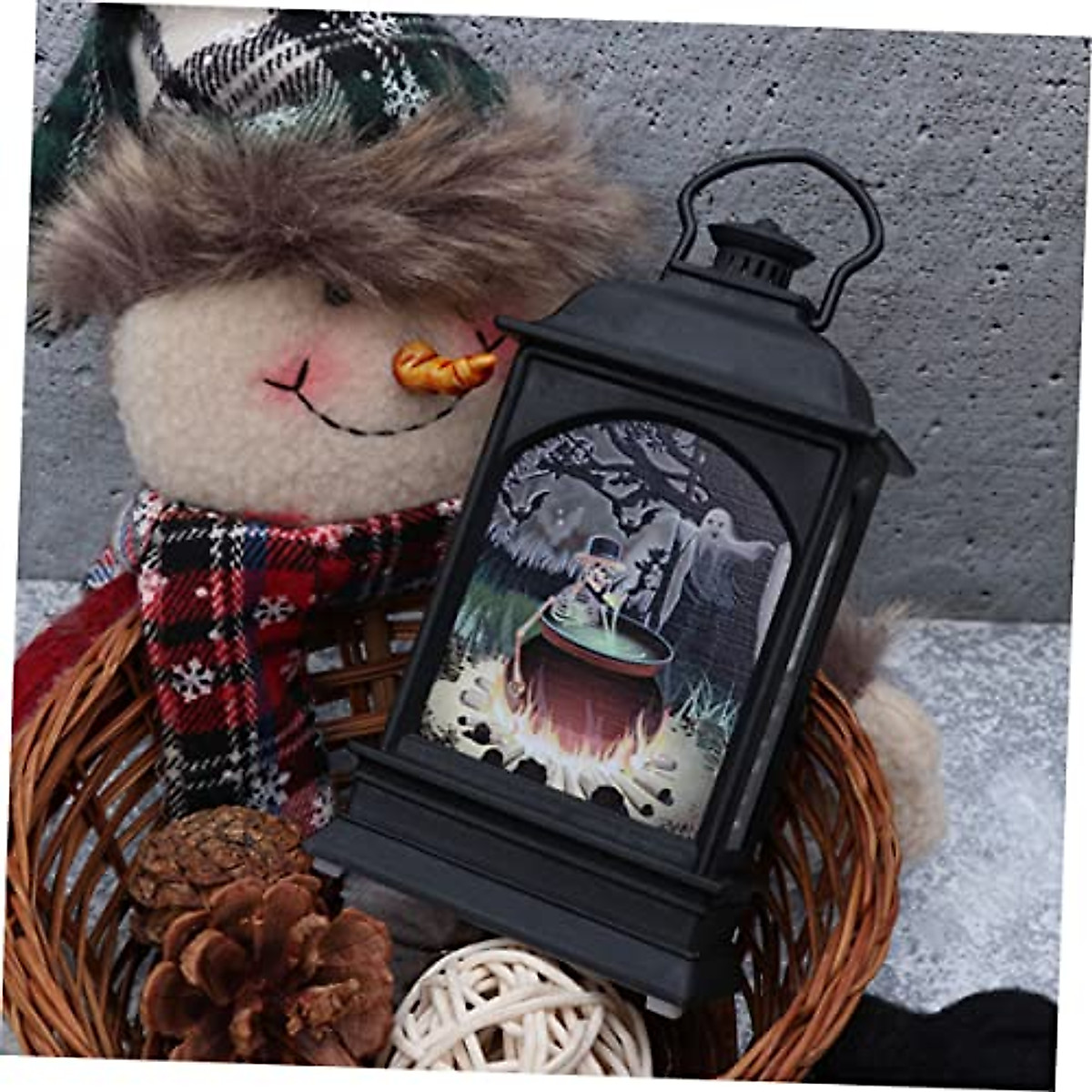 DECHOUS Halloween Decor Globe Decor Fall Snow Globe Simulation Flame Light Flame Lamp Lantern Candle Candle Light LED Outdoor Decor