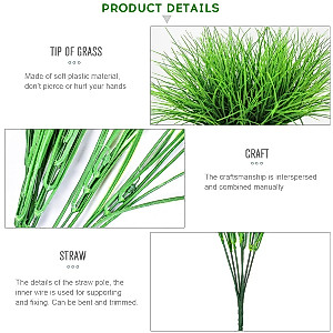 6 Bundles Artificial Grasses Outdoor Fake Grass Faux for Indoor Outdoor Window Home Garden Decoration Fake Bushes Artificial Grass Plant