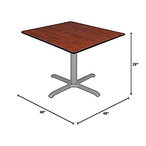 Regency Via Square X-Base Table, 48", Cherry/Grey