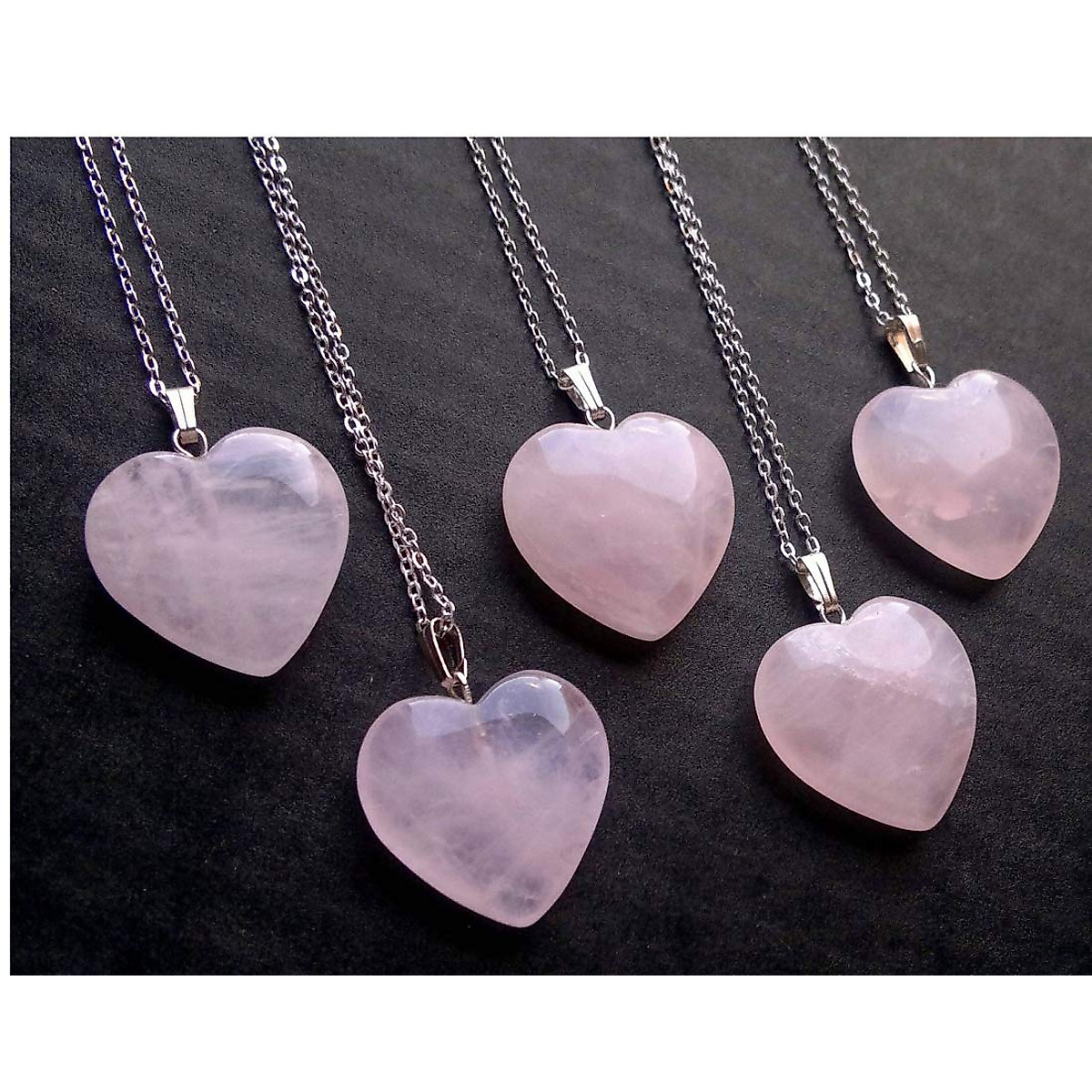 1pc Adabele Real Sterling Silver Pink Rose Quartz Gemstone Large Heart Drop Pendant Necklace 18 inch Healing Crystals Chakras Stone Jewelry Gift NK18-17