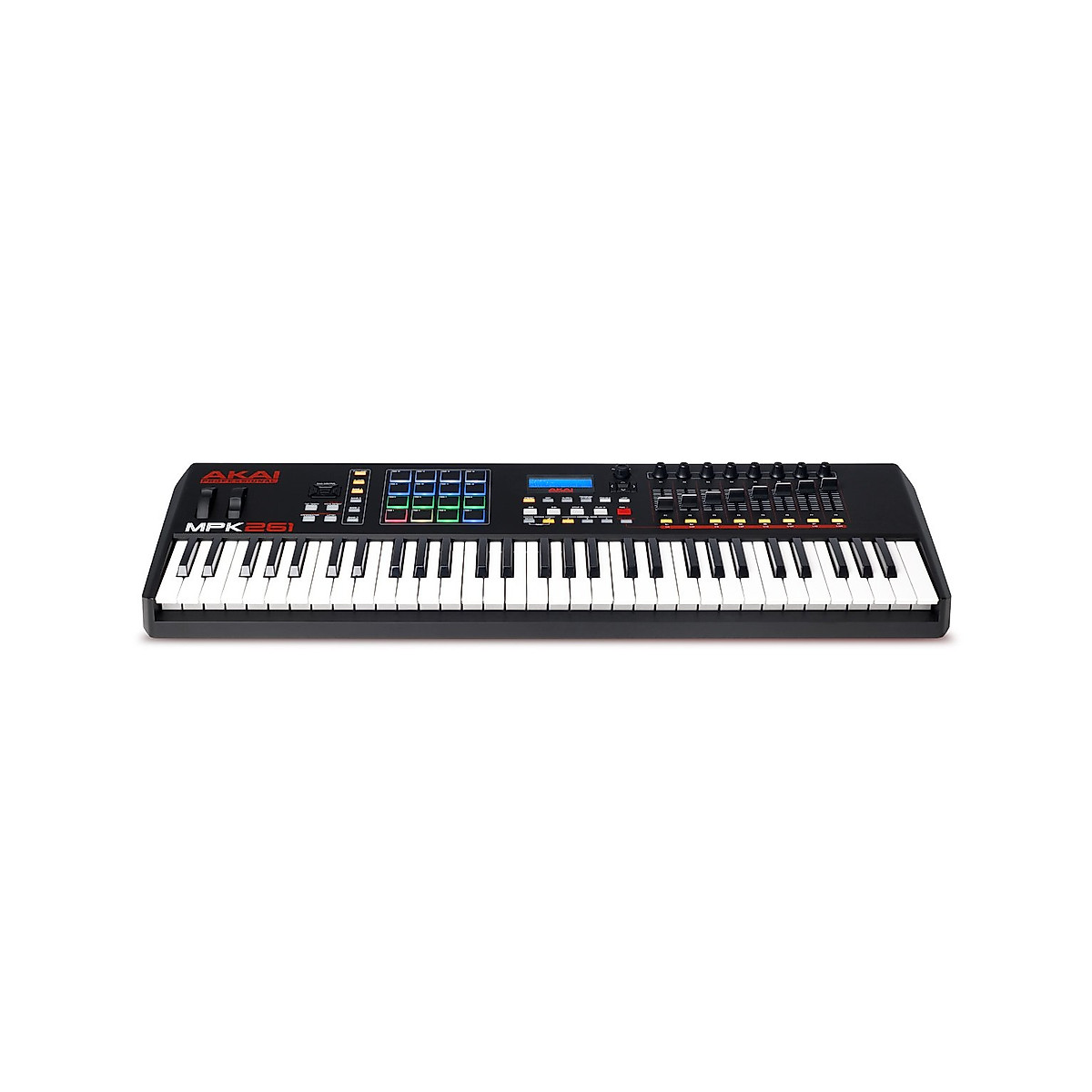 AKAI Professional MPK261 USB MIDI Keyboard Controller with 61 Semi Weighted Keys, Assignable MPC Controls, 16 Pads and Q-Links, Plug and Play | RockJam Xfinity Heavy-Duty, Double-X, Pre-Assembled, Infinitely Adjustable Piano Keyboard Stand with Locking St
