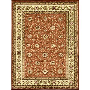 Unique Loom Voyage Collection Traditional Oriental Classic Intricate Design Area Rug, 9 ft 0 in x 12 ft 0 in, Terracotta/Ivory