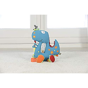 Dolce Play and Learn Dino Interactive Stuffed Animal Plush toy 14", educational sensory holiday gift for kids
