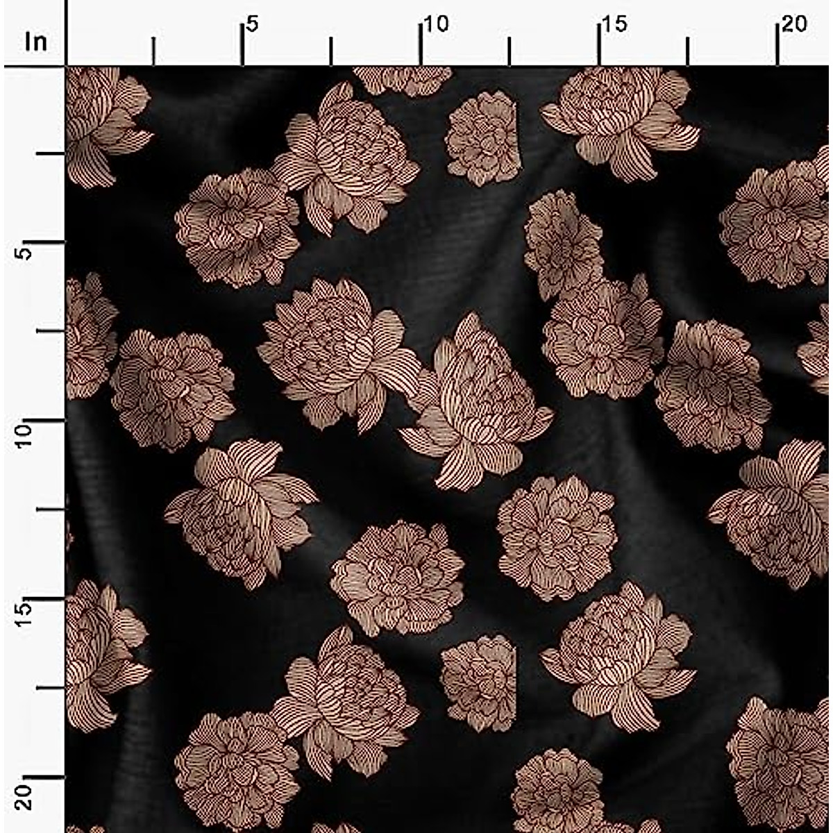 Soimoi Floral Print, Cotton Cambric, Quilting Fabric Sold by The Yard 42 Inch Wide, Medium Weight Cotton Fabric, Sewing Supplies,Black & Brown