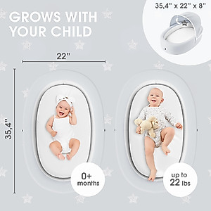 Biliboo Premium Baby Lounger for Newborn, Infant and Toddler - Baby Nest Lounger - Grey