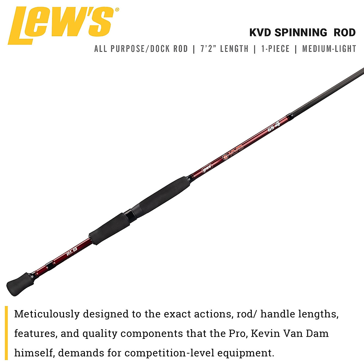 Lew's KVD Series 7'2"-1 Med Light Extra Fast Spinning Rod