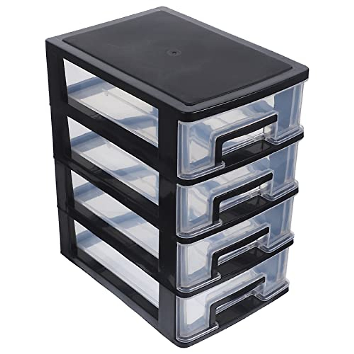 FOMIYES Storage Drawers 4 Layer Drawer Storage Tower Clear Drawers Closet Storage Box Storage Shelf Storage Rack for Office Bedroom Living Room Desk Organizer