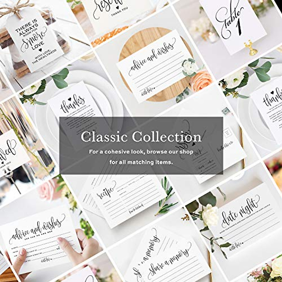 Bliss Collections Share a Memory Cards, Heart Script, Cards for Weddings, Showers, Birthdays, Celebration of Life, Funeral, Retirement, Going Away and Graduation Memories, 4"x6" (Pack of 50)