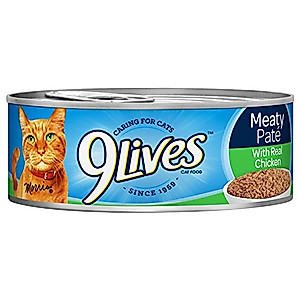 9Lives Meaty Paté With Real Chicken Wet Cat Food, 5.5 Ounce (Pack of 24)