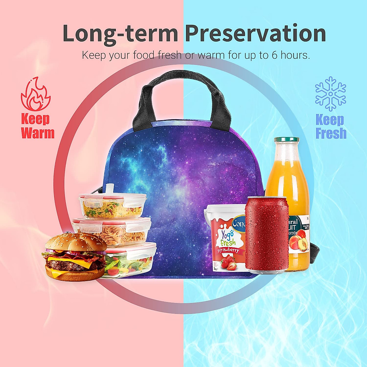 Gtonpum Lunch Bag for Kids, Cute Insulated Lunch Box with Adjustable Shoulder Strap, Reusable Thermal Lunch Tote Cooler Bag with Side Pockets for Girls Adult Women School Work Outdoor (Dragonfly)