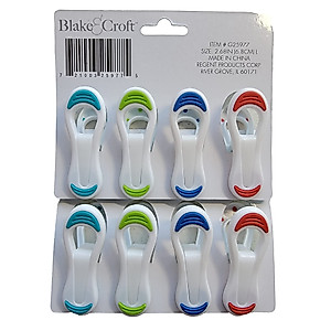 Blake & Croft 8 Pc Colorful Bag Clips, Food Clips, Chip Clips for Food Storage with Seal Grip for Snack Bags and Food Bags