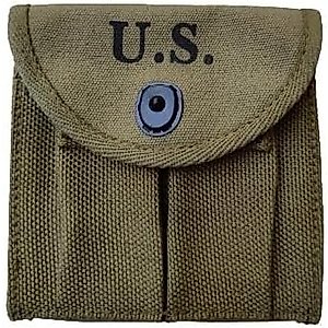 (Pack of 5) U.S WWII M1 Carbine Buttstock Ammo Ammunition Cartridge Magazine Pouch WW2